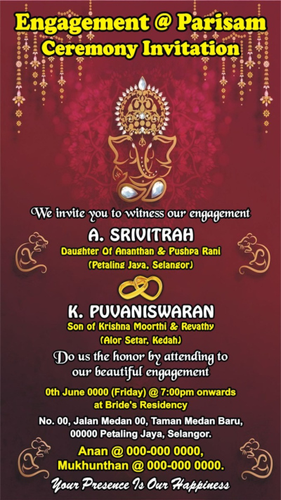 Onlineindiancards - Indian Invitation Card, Karumathi Card Design & Print