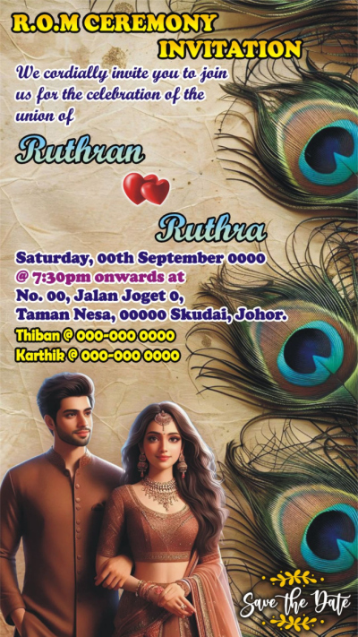 Onlineindiancards - Indian Invitation Card, Karumathi Card Design & Print