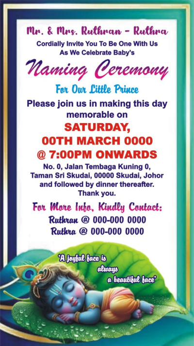 Onlineindiancards - Indian Invitation Card, Karumathi Card Design & Print